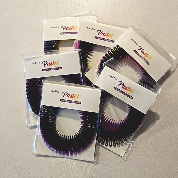 Boutique | Accessories | Pack Of 4 Multicolored Hair Flexi Fan Circular ...